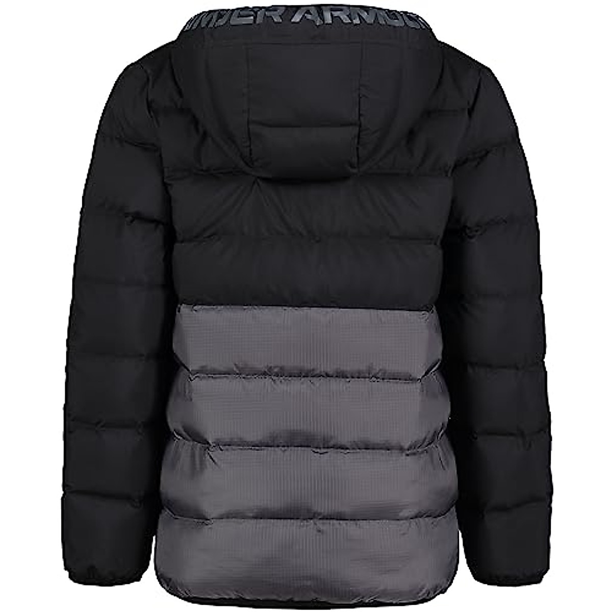Under Armour Boys' Pronto Puffer Jacket, Mid-Weight, Zip Up Closure, Repels Water, Black Colorblock