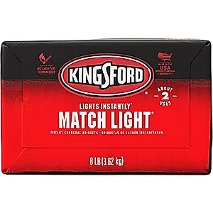 Kingsford 32111 Match Light Charcoal Briquettes, 8 lb, Black