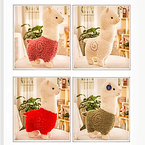 XIYUAN 18inch Alpaca Plush Hug Pillow Toy Alpaca Doll Toys Llama Plushie Stuffed Animal Llamacorn Plushie Doll Toy Soft Fluffy Cushion and Gift (Pink)
