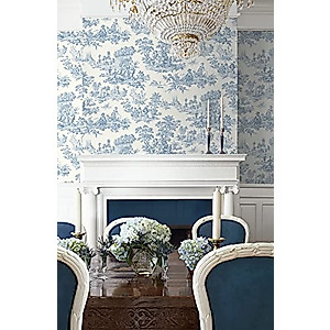 NextWall Chateau Toile Peel and Stick Wallpaper (Blue Bell)