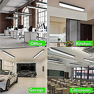 bulbeats 4FT 5“ Flush Mount Light Fixture, 50W Linear Kitchen Ceiling Light Fixtures, 7000LM 5000K Led Wrap-Around Shop Lights for Garage Office, Fluorescent Light Replacement(4 Pack)