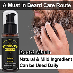 Beard Growth Kit,Fathers Gifts for Men Dad Husband W/Beard Derma Roller,2 Pack Beard Oil,Beard Serum,Wash,Balm,Brush,Comb,Scissor for Beard Grooming Care,Christmas Stocking Stuffers Nail Art Fimo