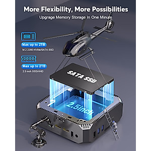 KAMRUI AK2 PLUS Mini PC, N100 Mini PC Windows 11, Intel 12th Alder Lake N100(Up to 3.4GHz), Mini Computers 16GB RAM 512GB SSD, Mini Desktop Computer 4K/WiFi/BT4.2, Micro PC Tower Ethernet for Office