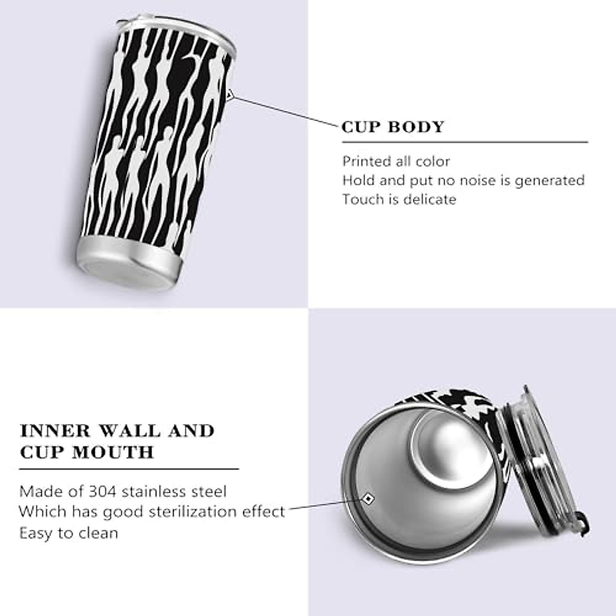 Body Shape Silhouette Stainless Steel travel cups with Lid and Straw coffee travel mug 20oz for hot and cold drinks reusable vacuum insulated tumbler with lid 20 OZ