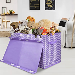 Mayniu Large Toy Box Chest Storage Bins with Lid, Toys Organizers Storage Boxes Basket with Sturdy Handles for Boys, Girls, Nursery, Playroom, Closet, Bedroom