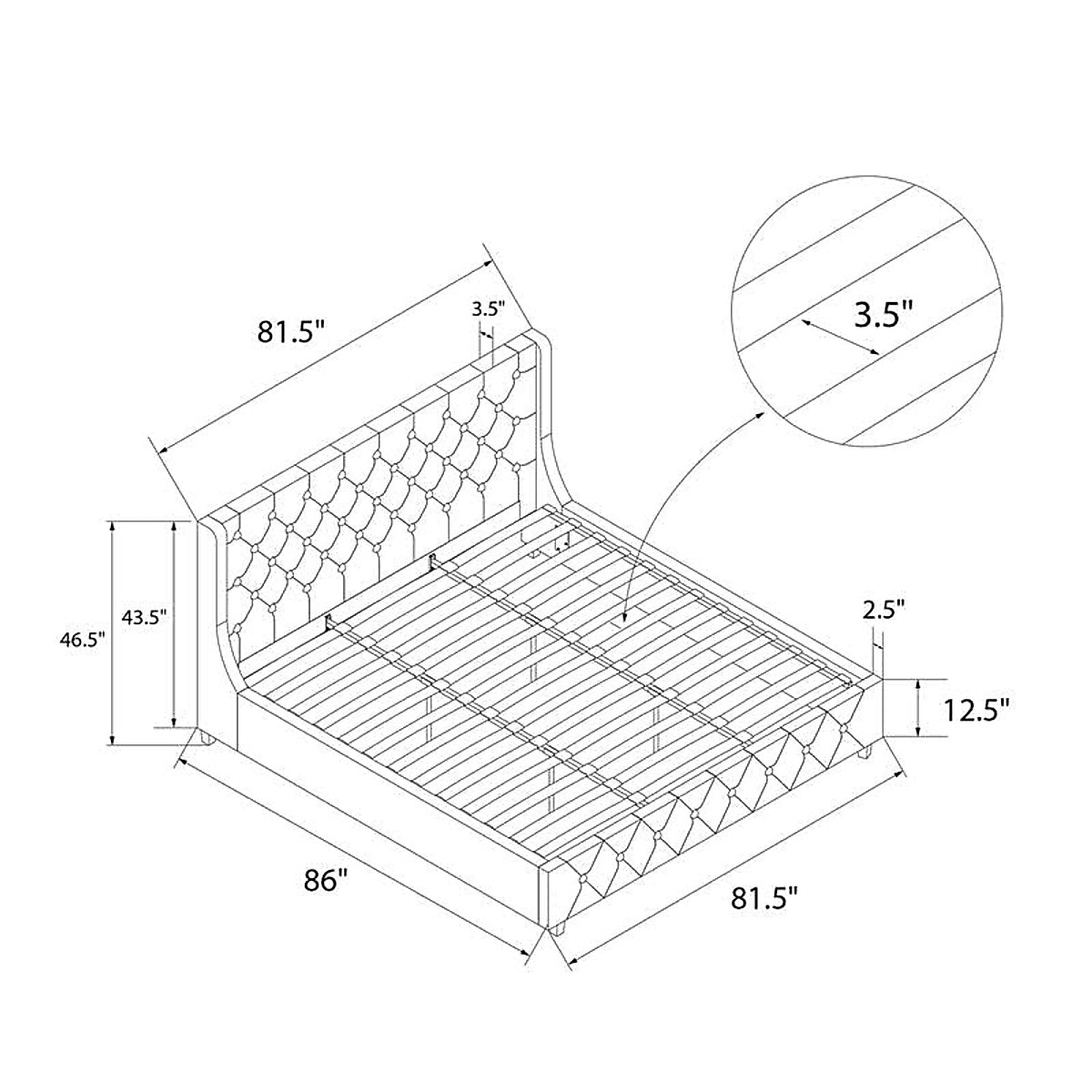 COSMOLiving by COSMOPOLITAN Mercer Upholstered Bed - King - Grey Linen