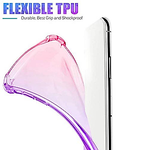 Gufuwo Case for Oppo A9 2020/OPPO A11X/OPPO A5 2020/OPPO A11 Cute Case Girls Women, Gradient Slim Anti Scratch Soft TPU Phone Cover Shockproof Protective Case for Oppo A9 2020 (Pink/Purple)