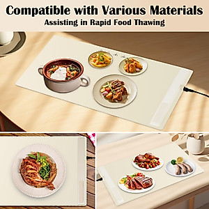 Tobiilw Electric Fast Warming Tray, 2024 New Food Warmers Adjustable Temperature, Full Surface Heating Mat, Roll-up Warming for Home Parties