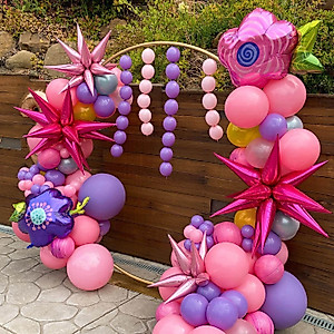 50 Pcs Hot Pink Foil Cone Star Balloons Big 26 inch Pink Explosion Star Mylar Balloons 12 Point 3D Starburst Star Balloons for Party Supplies Christmas Birthday Wedding Decorations Party Supplies