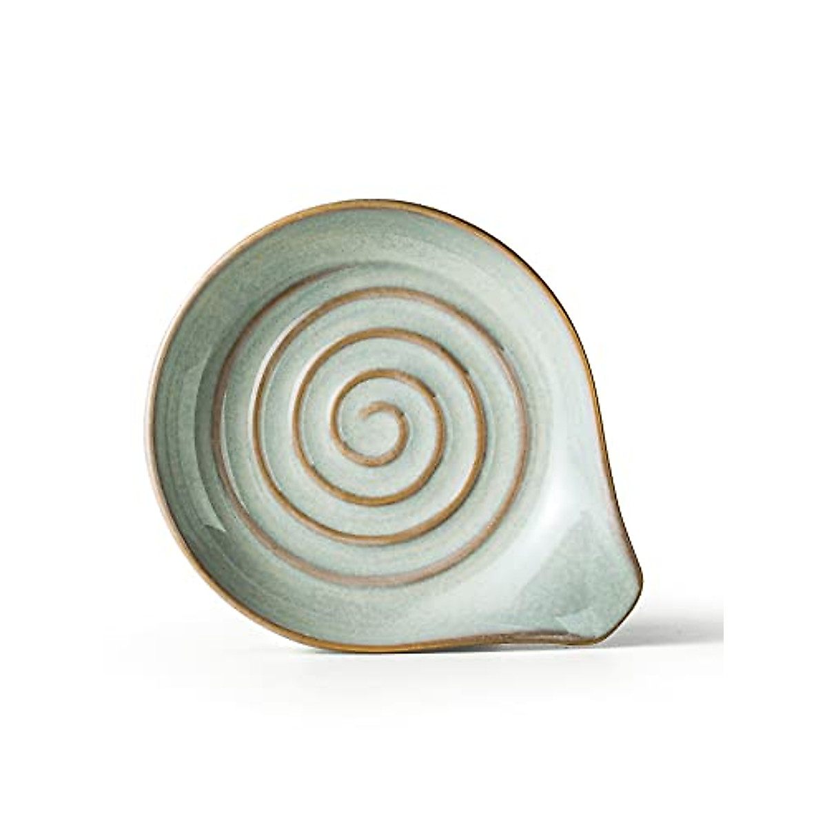 Ceramic Spoon Rest for Stove Top, Large Spoon Holder for Kitchen Counter Decor, 5" Cooking Spoon Rest Heat-Resistant, Gray