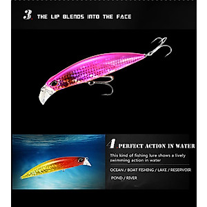 8pc Sinking Lure 9.5cm 30g Fishing Lure Kits Sinking Minnow Fishing Lures Fishing Tackle Long Casting Hard Bait with Hooks