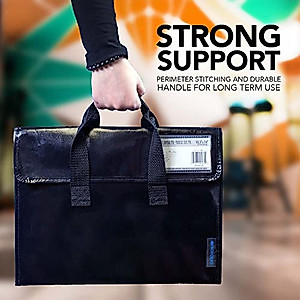 Itoya Profolio Art Envelope Pro, Weather-Resistant with Nylon Handles, 10.5 X 14 inches, Gloss Black (NV-10-14BK)