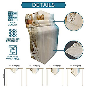 Z&L Home Linen Burlap Table Runner Dresser Scarves, Nautical Seashell Starfish Summer Beach Table Runners for Family Dinner/Holiday Party/Wedding/Events/Kitchen Decor Ocean 13x36In