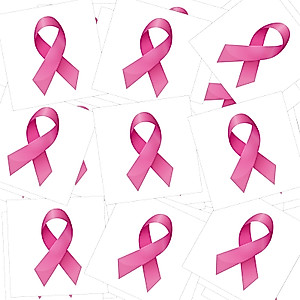 288 Pieces Pink Ribbon Temporary Tattoos Breast Cancer Awareness Tattoo Breast Cancer Stickers Breast Cancer Temporary Tattoos Pink out Tattoos Pink Ribbon Face Decorations for Party