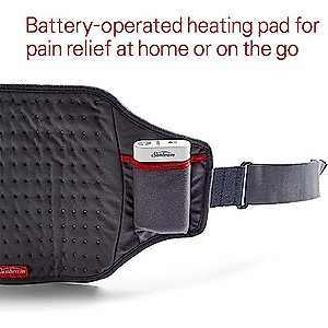 Sunbeam Cordless Heating Pad, Portable and Rechargeable for Back, Shoulder and Cramps Pain Relief, 9.5 x 12", Slate Grey