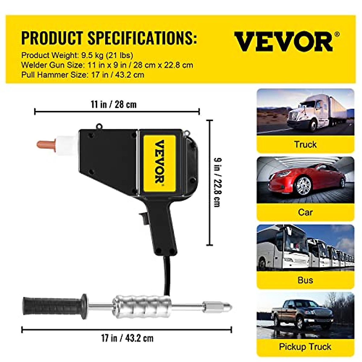 Mophorn Dent Puller Stud Welder Dent Repair Kit 110V Stud Welder Kit 800 VA Spot Welder 1000 Nails for Car Body Panel