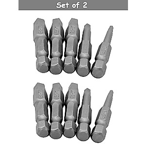 Saipe 10pcs Magnetic Pentagon Head Screwdriver Bits Set 1/4 Inch Hex Shank Security Tamper Proof Pentagonal Drive Bit Five-sided Figure Screw Driver Drill Bit for Electric Hand Screwdrivers, 50mm