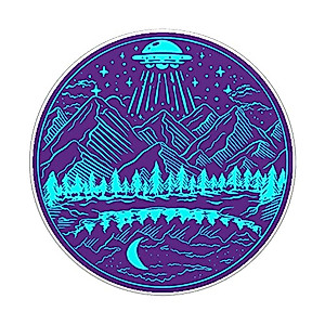 Galaxy UFO Abduction Space Astronaut Nature Lake Moon Alien PopSockets Swappable PopGrip