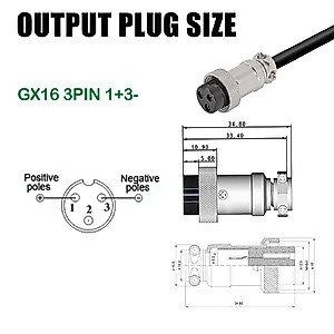 84V 5A Li-ion Battery Smart Charger for 20S 72V Li-ion Battery Black Aluminum Case with Cooling Fan (GX16 1+ 3- Plug)