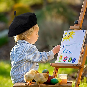 Mepase 20 Pieces Berets for Children French Paris Themed Party Decor Beret Painters Hat Kids Pumpkin Beret (Black)