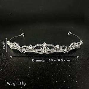 Uongeod Rhinestone Crown Crystal Bridal Tiara Princess Crown Birthday Crown Tiaras and Crowns for Women and Girls-Silver
