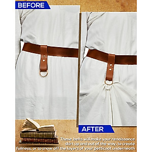 Jecery 2 Pcs Skirt Hikes Renaissance Skirt Hikes Medieval Skirt Hike Waistband Accessory for Renaissance Cosplay Costumes(Coffee,Classic Style)