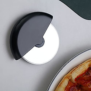Kyraton Pizza Cutter Wheel Pack of 2 with Black Protective Blade Cover, Stainless Steel Super Sharp and Easy To Clean Pizza Slicer, Kitchen Gadget with Protective Blade Guard.