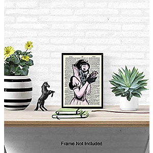 Banksy Snow White Hand Grenade Bandana Poster - Graffiti Wall Art Decor, Room Decoration for Bedroom, Dorm, Living Room - Gift for Teens, Urban Street Art Fans, Men Women - 8x10 UNFRAMED