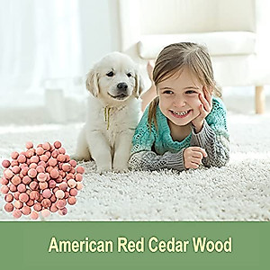 Brite Lightingtech Cedar Balls for Clothes Storages, 100pc Red Cedar Balls for Closets and Drawers with 3 Satin Bags
