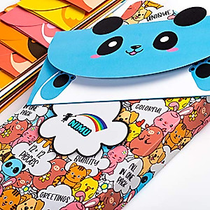NIMU 12 Pieces Animal Stationery Paper With 12 Piece Envelope Gift For Kids,12 Assorted Animal Cards Boxed Cute Animals Design Ideal For Greeting,Thank You,Birthday,Motivational, Holiday Cards Prime