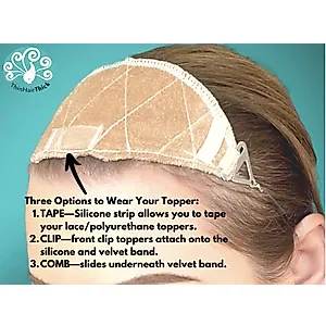 Thin Hair Thick Wig Grip, Topper Grip, Wig band for keeping wigs in place, Velvet Wig Grip, Wig band grip, Hair pieces and wiglets, Bonus stay-put tab included. Patent-pending Wig Top Grip.