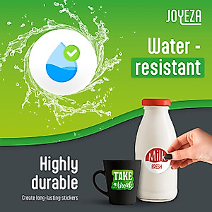 JOYEZA Premium Printable Vinyl Sticker Paper for Inkjet Printer - 25 Sheets Matte White Waterproof, Dries Quickly Vivid Colors, Holds Ink well- Tear Resistant - Inkjet & Laser Printer