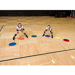 Tandem Sport The Spot Training Kit - Volleyball Training Mats - Trains Players to Be On the Spot - Volleyball Rotation Training - 6 Multicolor Mats