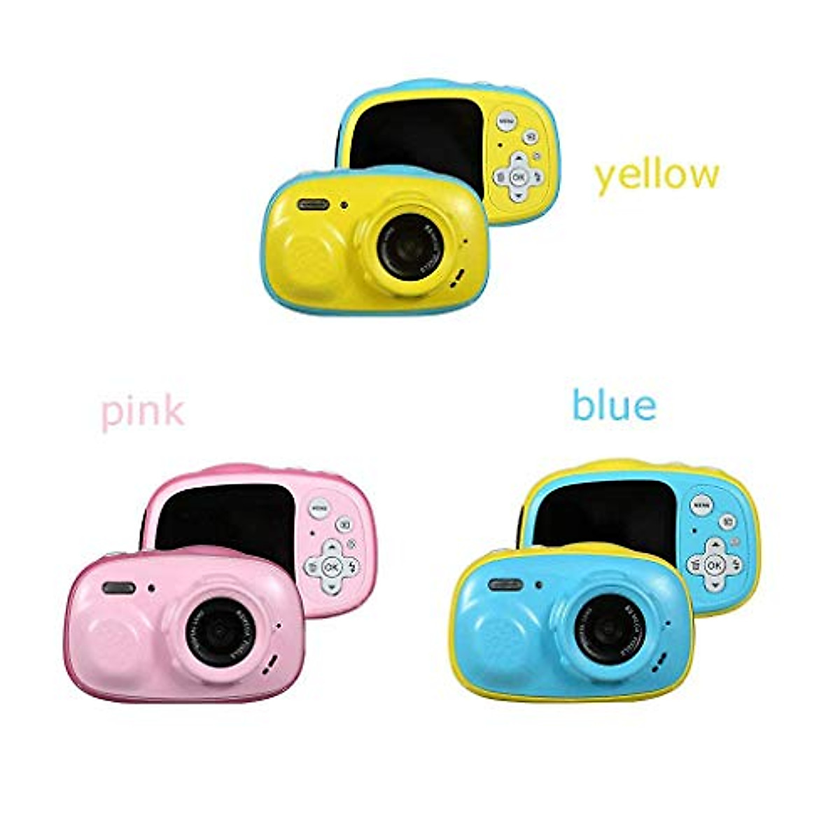LKYBOA Child Camera -Kids Camera for Girls Gifts, Screen Shockproof Selfie Toy Camera with Flashlight,Mini (Color : Blue)