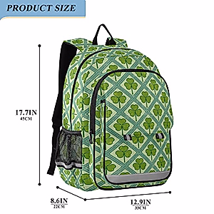 ALAZA St Patrick's Day Clovers Art Backpack Bookbag Laptop Notebook Bag Casual Travel Trip Daypack for Women Men Fits 15.6 Laptop