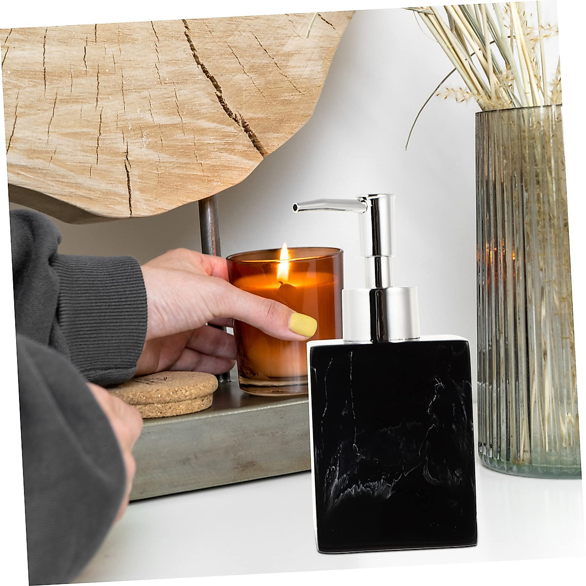 LIFKICH Bottled Shower Gel Bottle Marble Soap Dispenser Makeup Sample Bottles Soap Pump Bottle Lotion Soap Dispenser Foam Pump Bottle Storage Bottle Resin Soap Bottle Simple