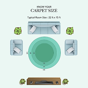 Aizza Trends Natural Jute and Cotton Carpet for Living Room, Jute Round Floor Mat, Rugs for Living Room, Jute Centre Table Carpet, Home Decore Rug (2 X 2 Feet) 60 x 60 Cm