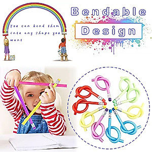 48 PCS Flexible Soft Pencil,Colorful Bendy Pencil,Magic Bendable Pencil with Eraser for Kids Gifts and Reward