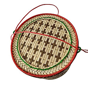 Heavens Tvcz Bamboo Serving Baskets Sticky Rice Handmade Kratip Thai Laos Traditional Wickerwork Based Travel Picnic Keep Sticky Rice Warm