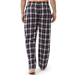 Fruit of the Loom Men's Yarn-dye Woven Flannel Pajama Pant, Black Plaid, X-Large