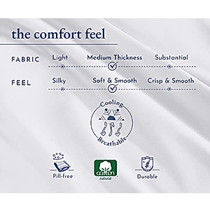 California Design Den 3 Piece King Size Duvet Cover - 100% Cotton Sateen, 400 Thread Count, Soft Luxury Sateen Weave Comforter Cover and Two Pillow Shams, Button Closure and Corner Ties - White