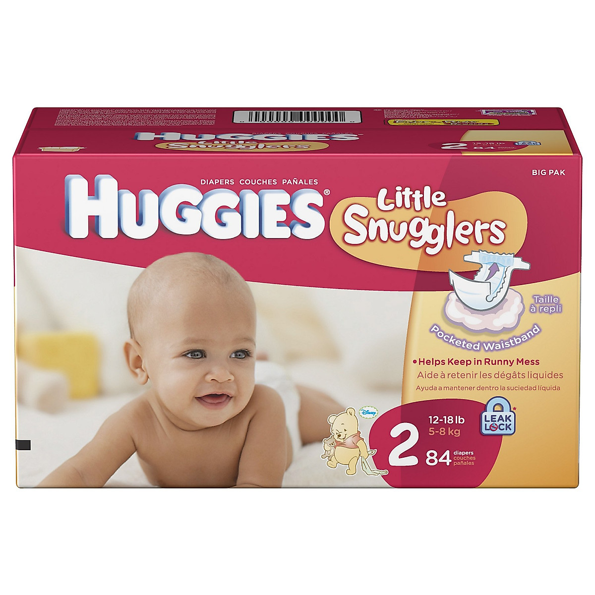 Huggies Little Snugglers Diapers, Size 2, 84 Count