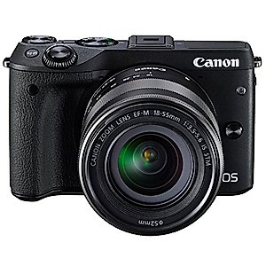 Canon EOS M3 Mirrorless Camera (Black) with EF-M 18-55mm f/3.5-5.6 IS STM Lens - International Version (No Warranty)
