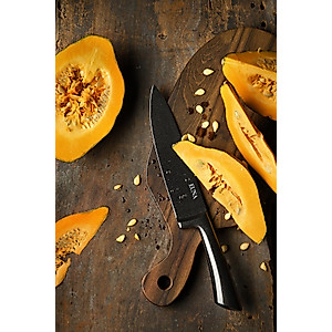 EUNA Kitchen knife set of 5, Sharp Chef Knife Set without Block Professional High Carbon Stainless Steel Cooking Knife Set with acrylic Handle and Gift Box