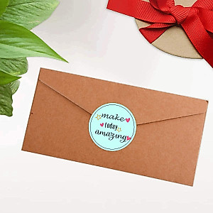 youok 500 Pcs Inspirational Themed Make Today Amazing Stickers,1.5 Inch Round Blue Motivational Labels for Water Bottle, Gifts, Envelopes, DIY