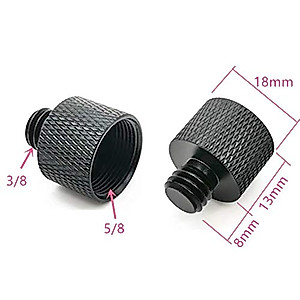 Donuts Mic Stand Adapter 38 Female to 58 Male Screw Adapter Knurled Thread Adapter for Microphone Stand Mount Black