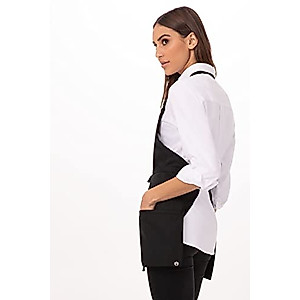 Chef Works Unisex Three Pocket Apron, Black, One Size
