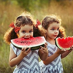 6 Roll 30 Yard Watermelon Wired Edge Ribbon Summer Wired Ribbon Watermelon Print Ribbons DIY Stripe Burlap Fruit Ribbon Roll Gift Wrapping Ribbon for Wreath Craft Baby Shower Party Decoration