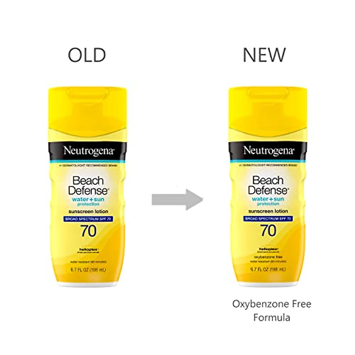 Neutrogena Beach Defense Water Resistant Sunscreen Lotion with Broad Spectrum SPF 70, Oil-Free and PABA-Free Fast-Absorbing Sunscreen Lotion, UVA/UVB Sun Protection, SPF 70, 6.7 oz