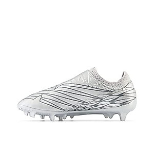 New Balance Boy's Furon V6+ Dispatch Junior FG Soccer Shoe, Silver/Brighton Grey/Copper, 3 Wide Little Kid